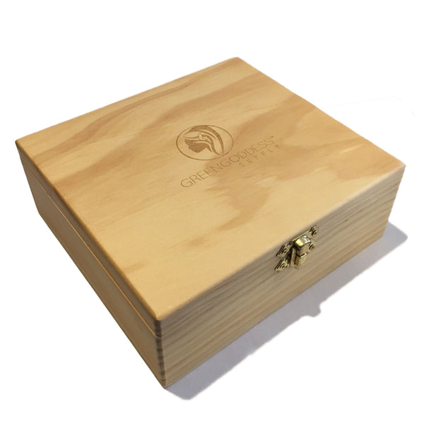 Large Wooden Storage Box w/ Latching Lid & Rolling Jig – Green Goddess ...